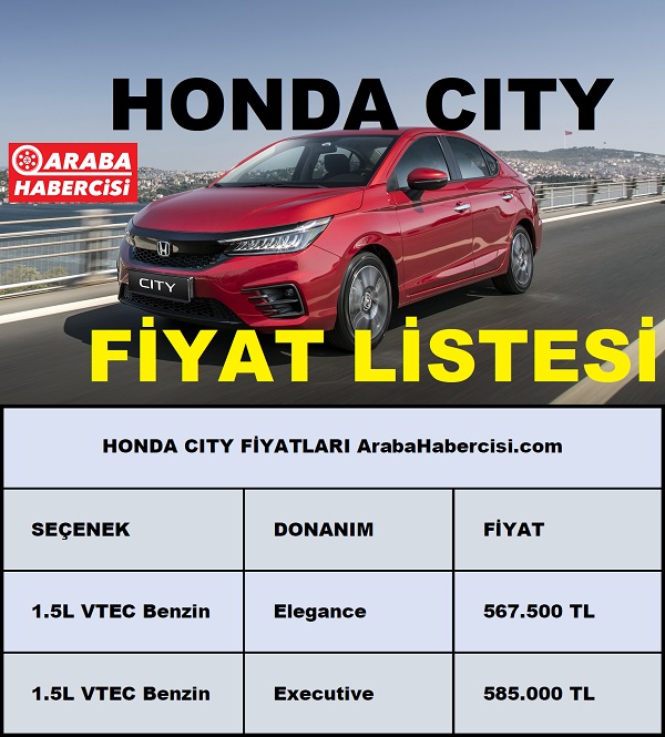 Honda City Fiyat Listesi Kasım 2022. 0 km Honda City. 2022 Honda City.