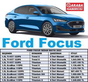 Ford Focus Fiyat Listesi Mayıs 2023. 2023 Ford. 2023 Focus. 0 km Focus.