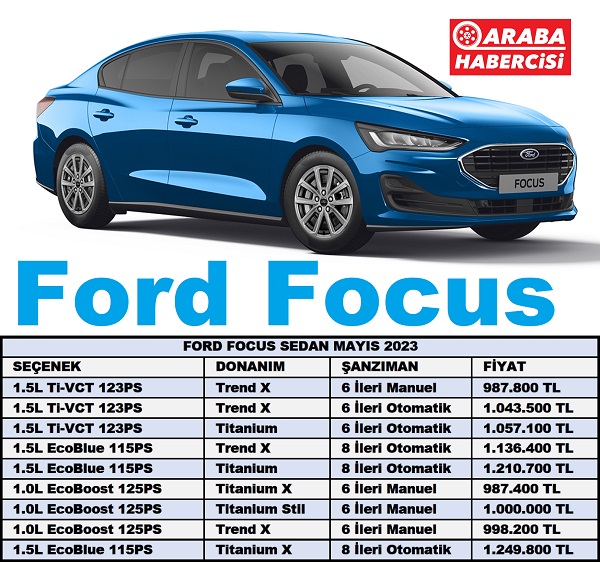 Ford Focus Fiyat Listesi Mayıs 2023. 2023 Ford. 2023 Focus. 0 km Focus.