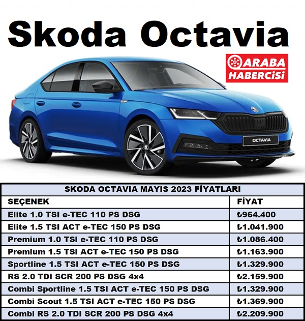 Skoda Octavia Fiyat Listesi Mayıs 2023. 2023 Araba. 0 km Araba.