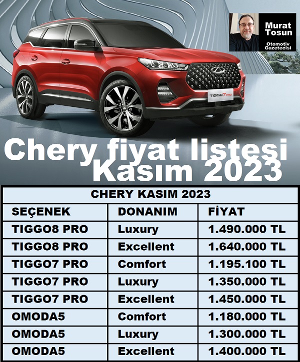 Chery Fiyat Listesi